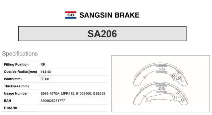 Колодки тормозные SANGSIN BRAKE SA206 барабанные купить на OZON по ...