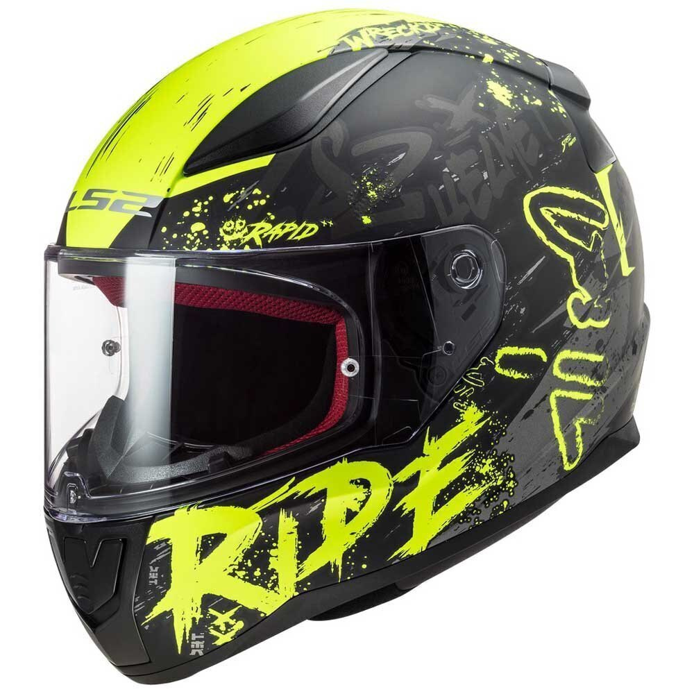 Шлем для мотоциклистов LS2 FF353 RAPID Naughty Matt Black Hi-Vis Yellow ...