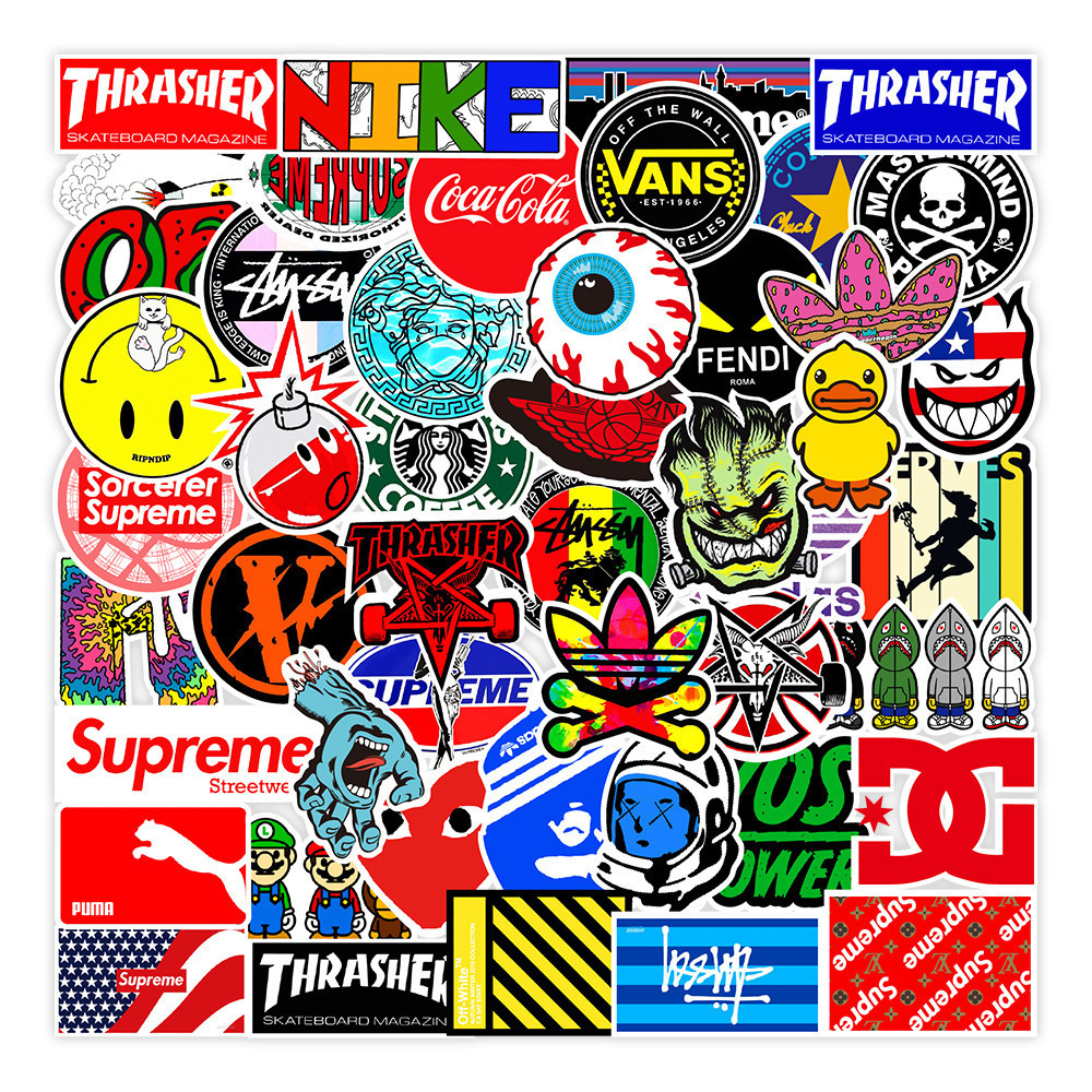 Наклейки кока-кола, ванс, найк, coca-cola, supreme, nike водостойкие ...