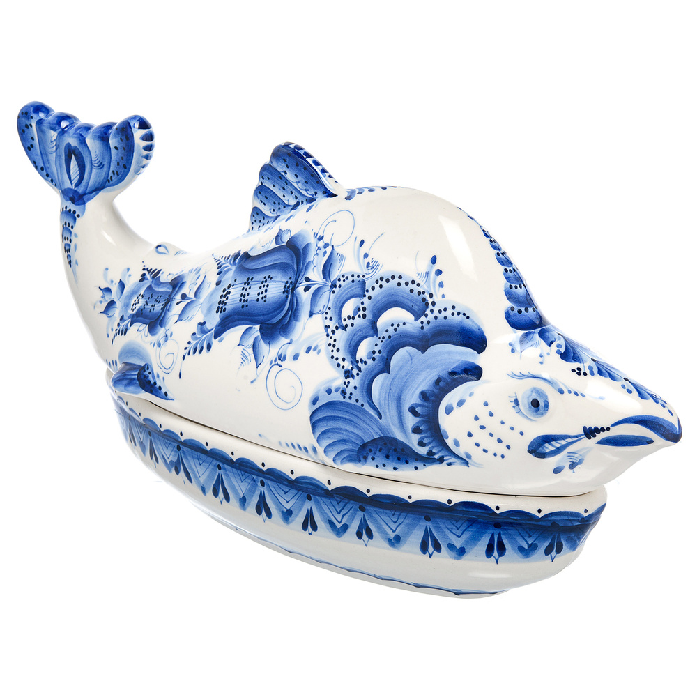 Икорница Горбуша Гжель купить c доставкой на OZON по низкой цене ...