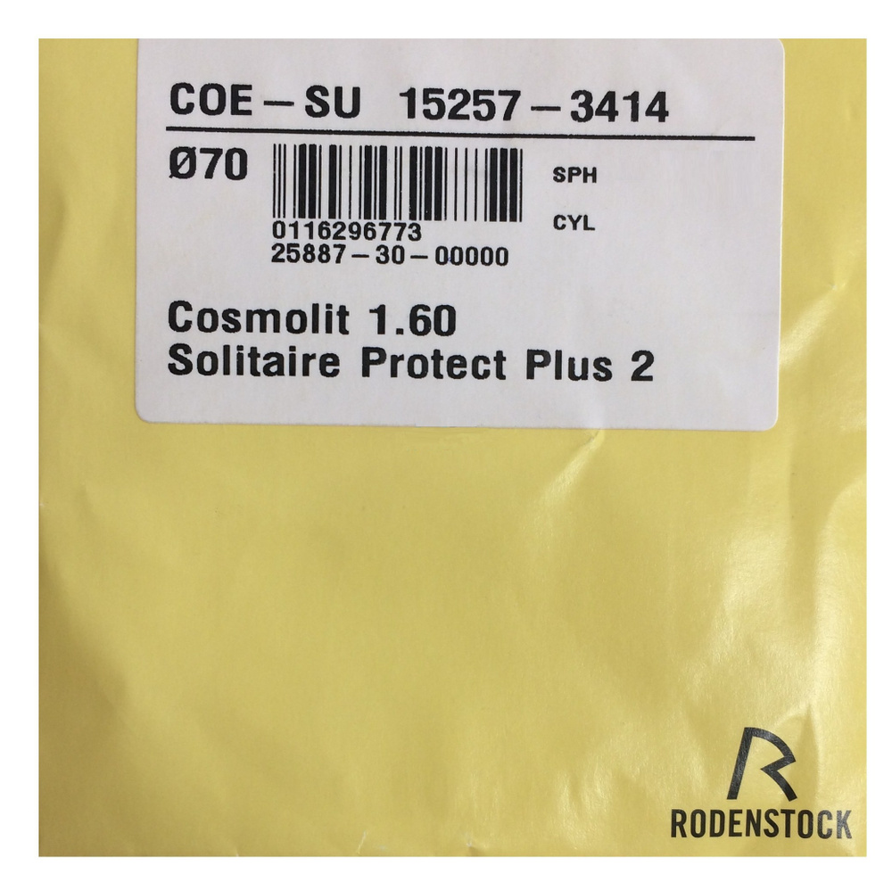Линза для очков 1.60 Rodenstock As Cosmolit Solitaire Protect Plus 2 ...