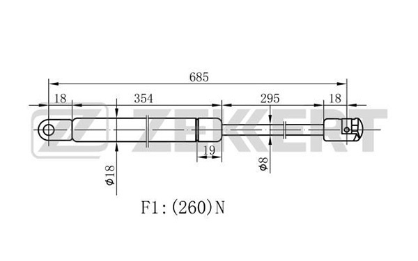 Zekkert Амортизатор капота (упор) Audi 100 III 82- 200 II 83- - Zekkert арт. gf1117 - купить по ...