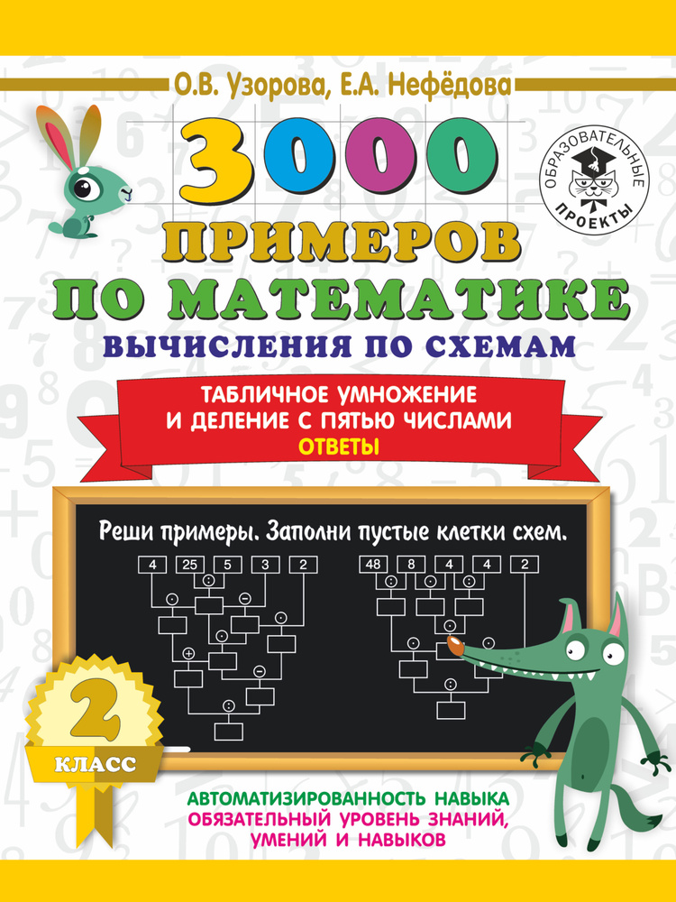 3000 примеров по математике. Вычисления по схемам. Табличное умножение ...