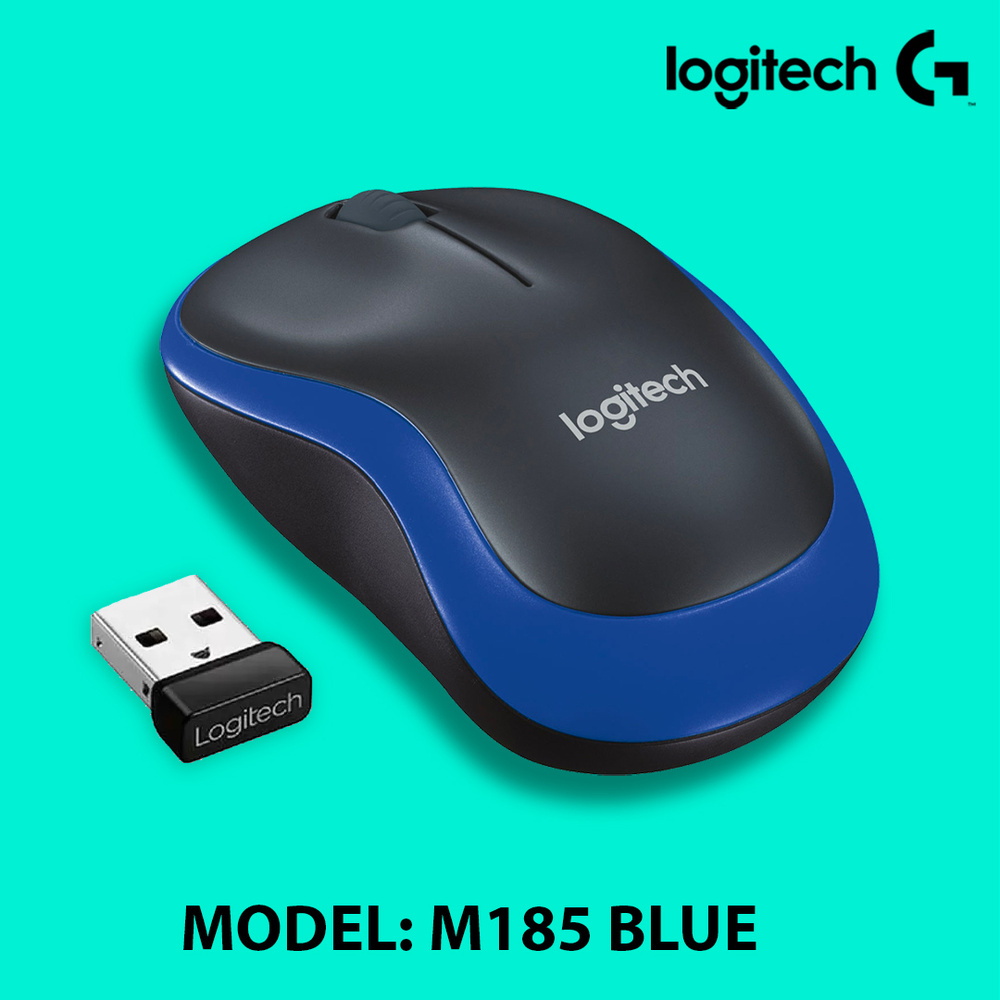 Мышь беспроводная Logitech M185 910-002238, синий - купить по выгодной цене в интернет-магазине ...