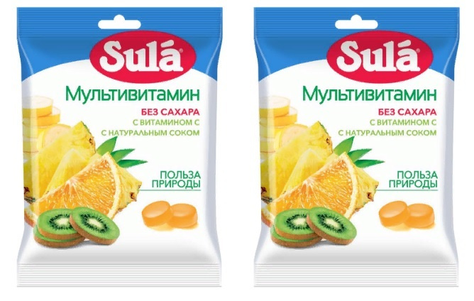 Sula Леденцы без сахара Мультивитамин, полезные конфеты с витаминами и ...