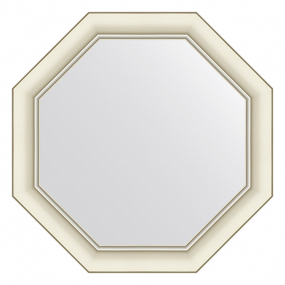 Зеркало в багетной раме - белый с серебром 60 mm (56х56 cm) BY 7437 ...