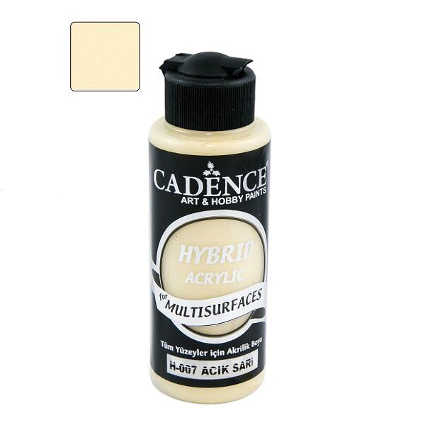 Акриловая краска Cadence Hybrid Acrylic Paint, 120 ml. Light Yellow H ...