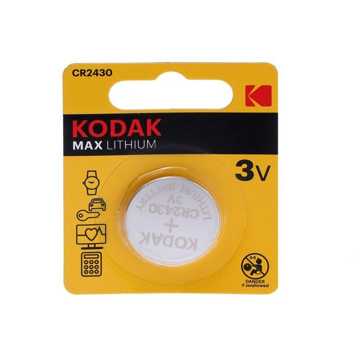 Kodak Батарейка CR2430, Литиевый тип, 3 В, 1 шт - купить с доставкой по ...