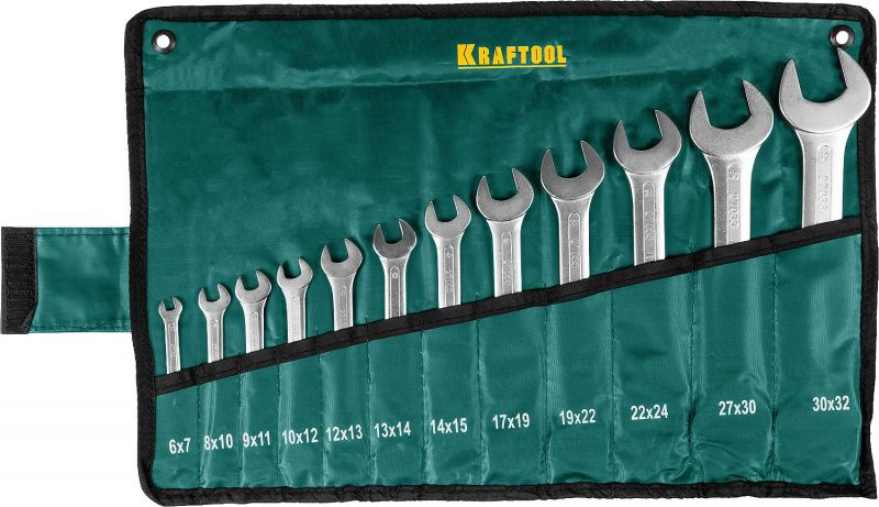 Набор рожковых гаечных ключей KRAFTOOL 12 шт 6 - 32 мм 27033-H12 ...