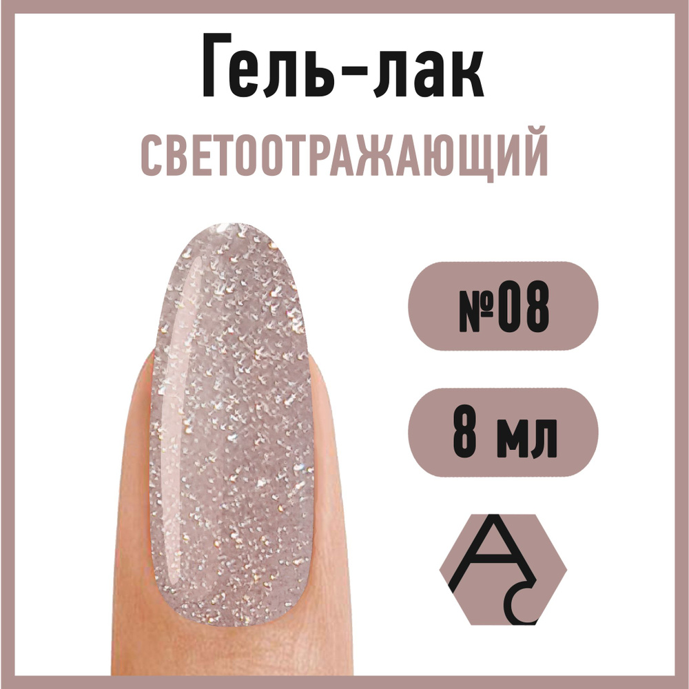 Светоотражающий гель лак для ногтей Adricoco Little Pixie №08 (8 мл.) - купить с доставкой по ...