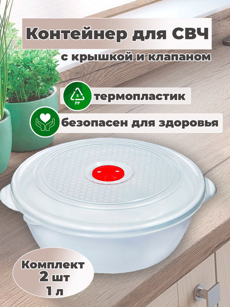 Elfplast Контейнер пищевой "свч", 1000 мл, 2 шт купить на OZON по низкой цене (875226012)