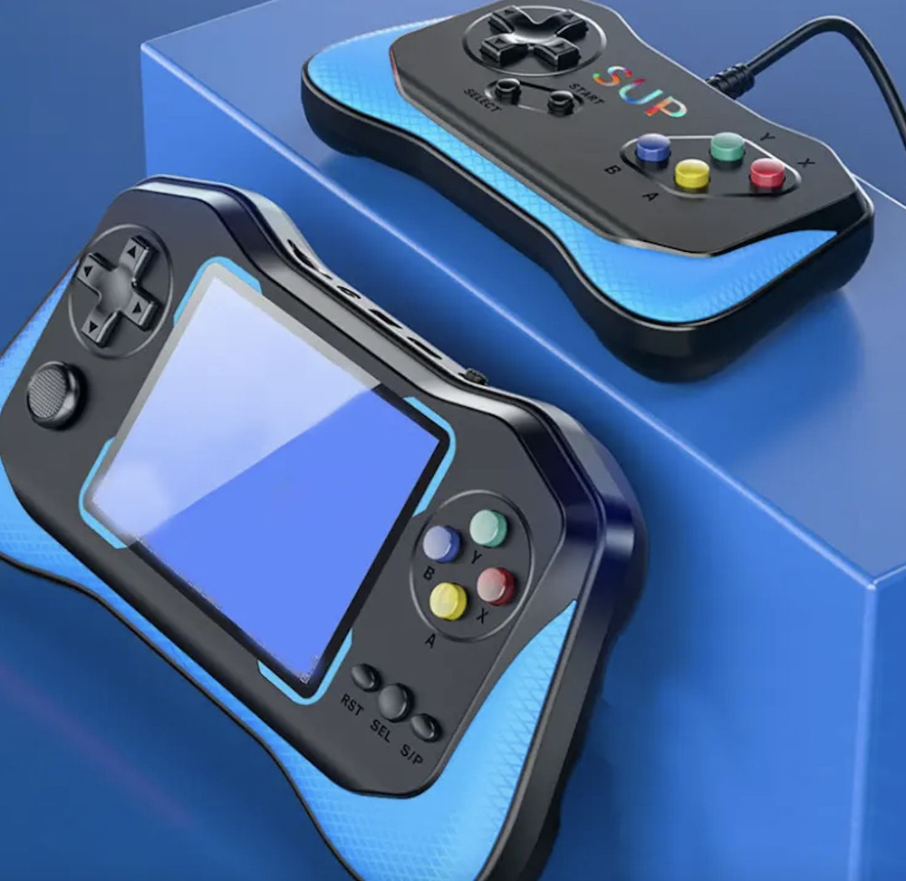 Игровая консоль Q12 с джойстиком, черный, синий - купить с доставкой по ...