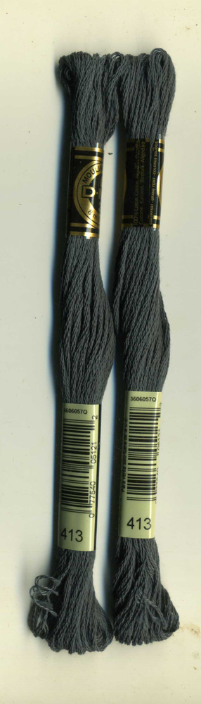 Мулине DMC (Франция), артикул 117, 100% хлопок, цвет 413 Темно-серый ...