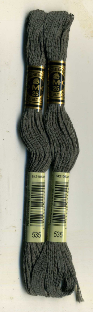 Мулине DMC (Франция), артикул 117, 100% хлопок, цвет 535 Темно-серый ...