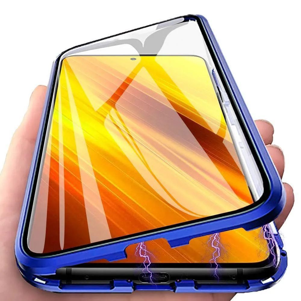 Магнитный метал лический чехол из закаленного стекла для Xiaomi Redmi ...