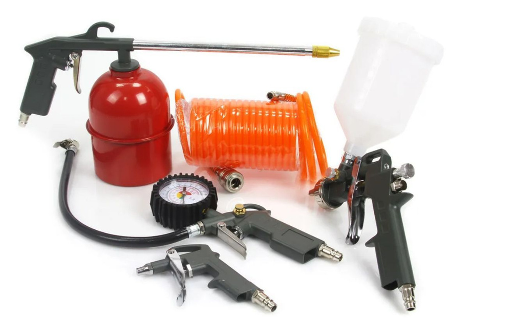 Набор пневмо-инструмента / PTS5 5 в 1 ( краскопульт, пис-т д/подкачки ...