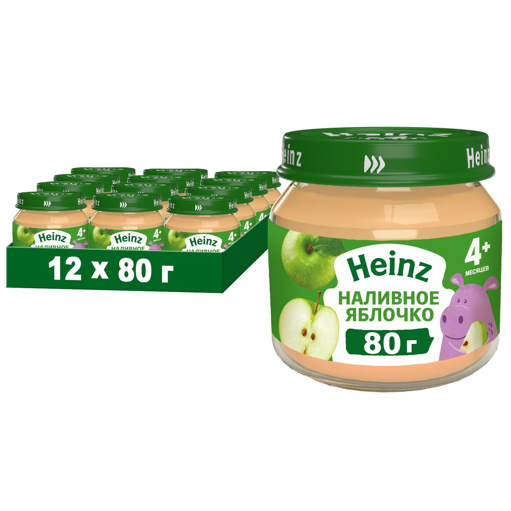 Пюре фруктовое Heinz с 4 месяцев, наливное яблочко, 80 г x 12 купить на ...