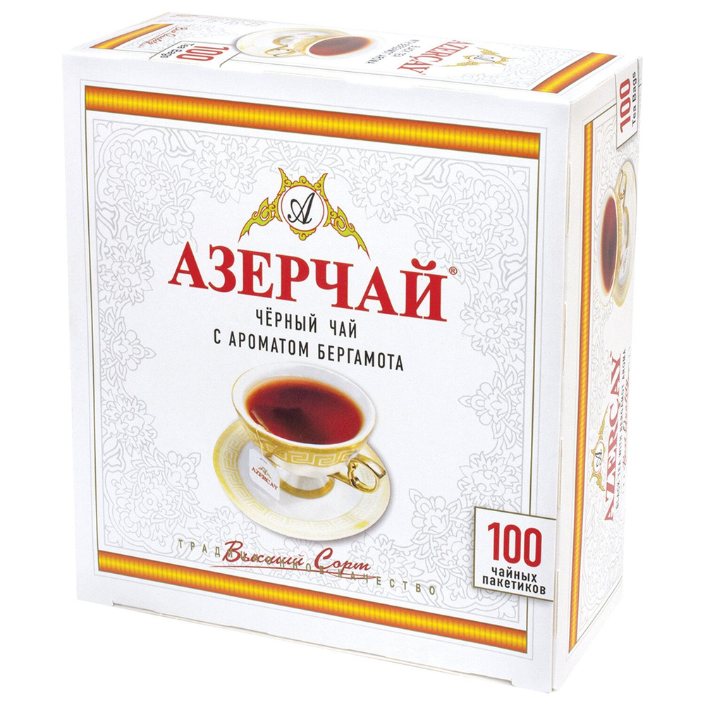 Чай АЗЕРЧАЙ черный с бергамотом 100 пакетиков по 2 г 419830 купить