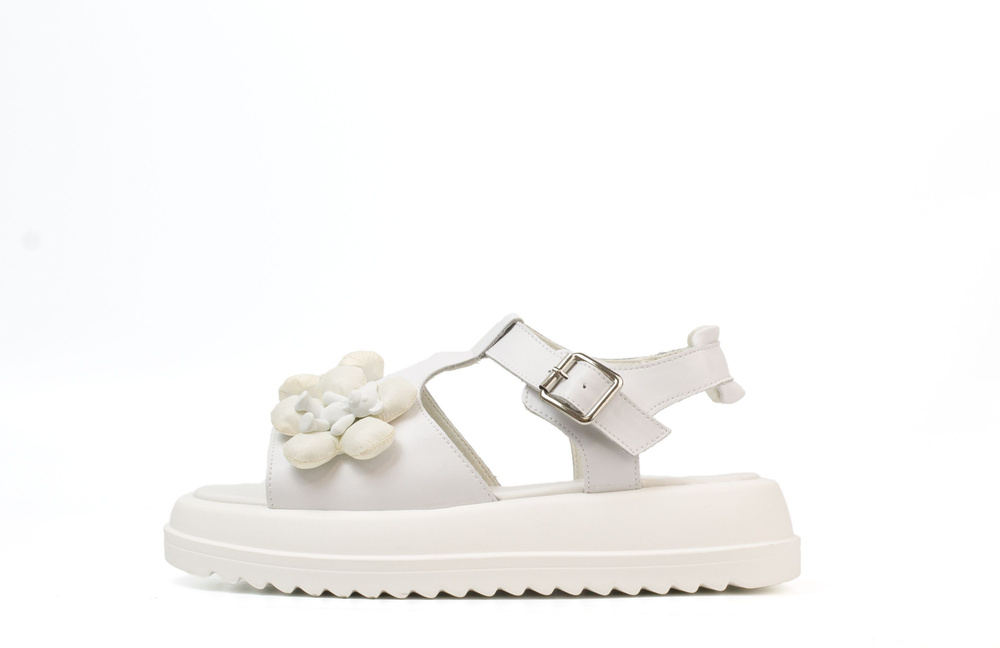 Босоножки Женский HELENA BERGER Без каблука Натуральная кожа, размер 36 F Лето Россия Пряжка ...