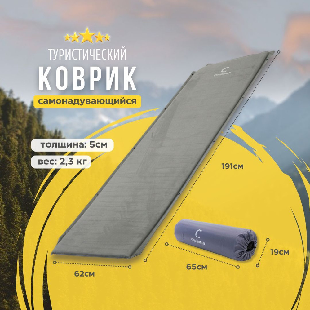 Коврик самонадувающийся туристический походный пляжный 5см - купить с ...