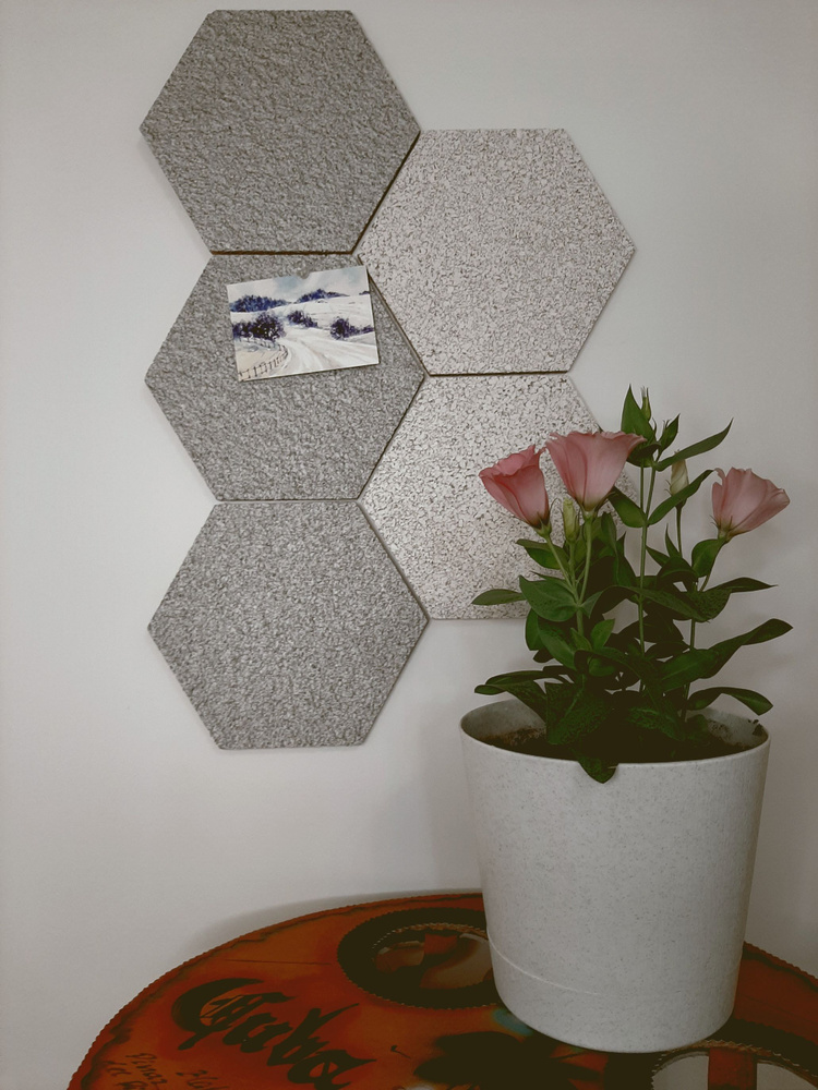 Украшение настенное интерьерное Toivo Design Пробковая доска панель соты с УФ печатью на стену