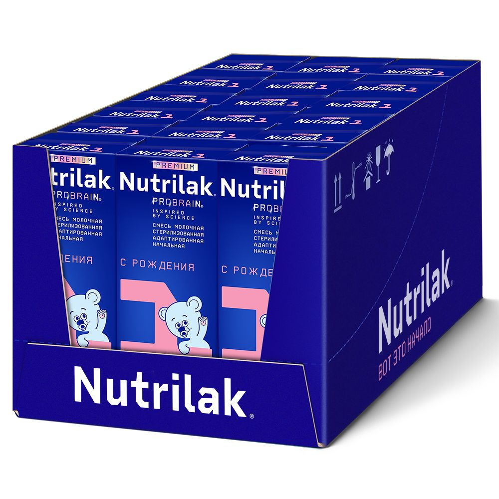 Молочная смесь готовая Nutrilak Premium 1, с рождения, 200 мл х 18 шт ...