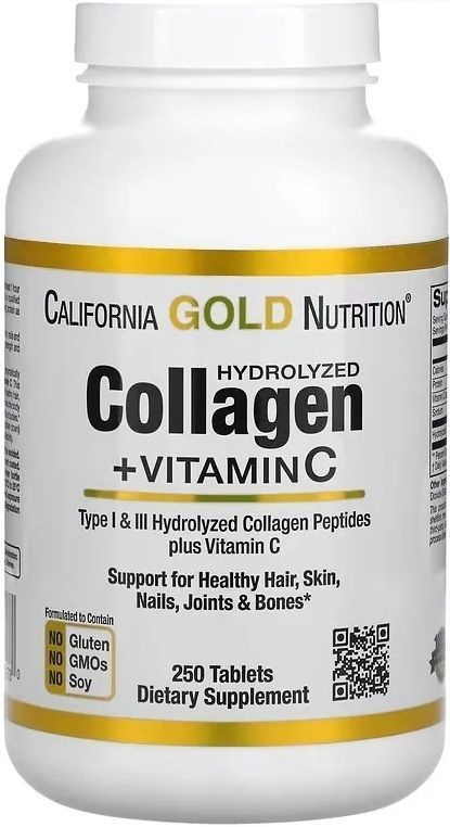 California Gold Nutrition Hydrolyzed Collagen + Vitmin C Type I & III ...
