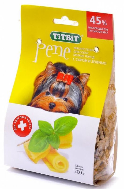 Titbit печенье для собак мелких пород, сыр и зелень, 200 грамм. купить ...