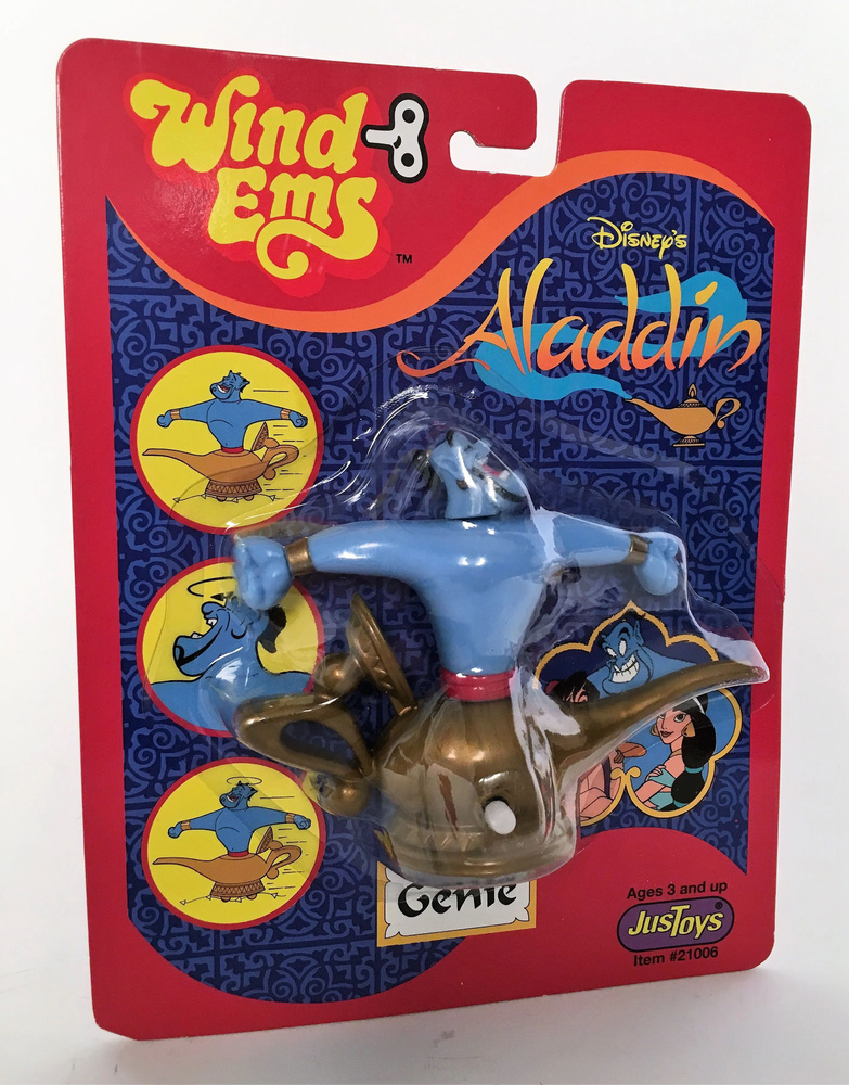 Винтажная фигурка Алладин Disney Aladdin Genie Wind Ems Up NIB Justoys ...