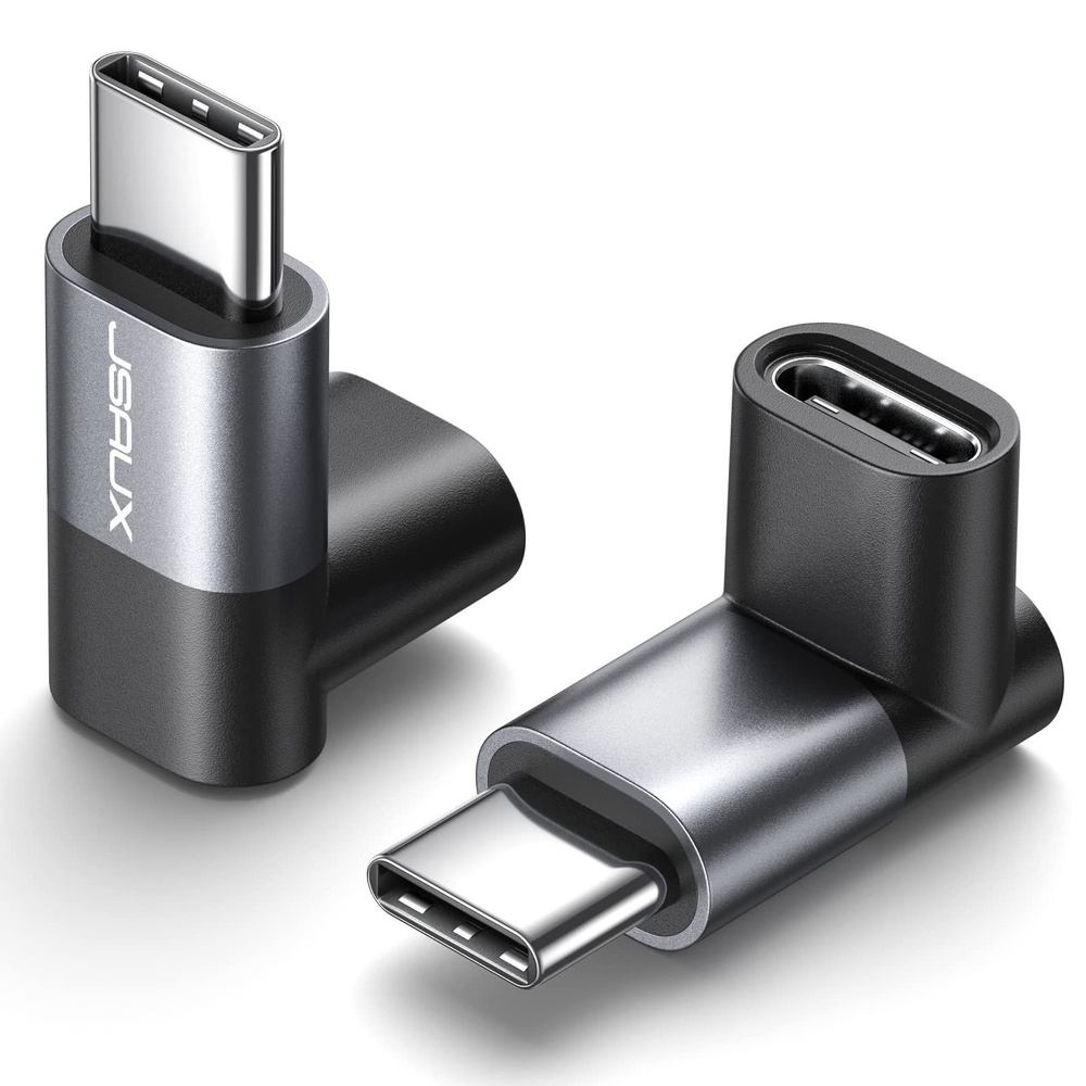 90 градусов Адаптер Usb C Male To Usb C Female 100 Вт прямой угол 2