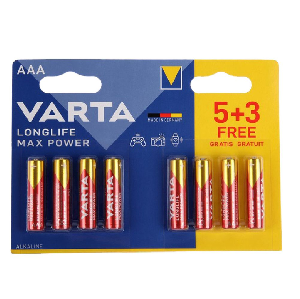 Батарейка Varta LONGLIFE MAX POWER (MAX TECH) LR03 AAA BL5+3 Alkaline 1 ...