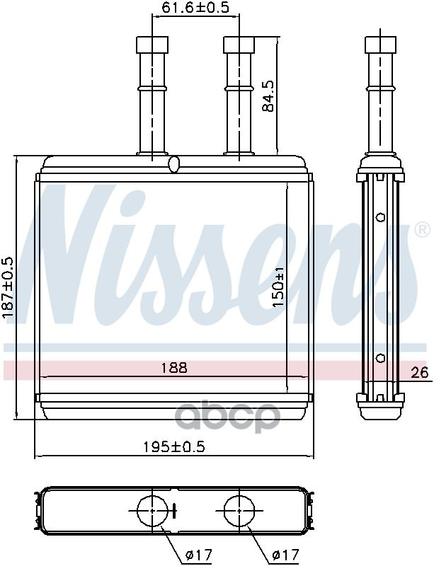 Радиатор Отопителя Салона Gm Aveo/Kalos 02- - NISSENS арт. 76504 ...