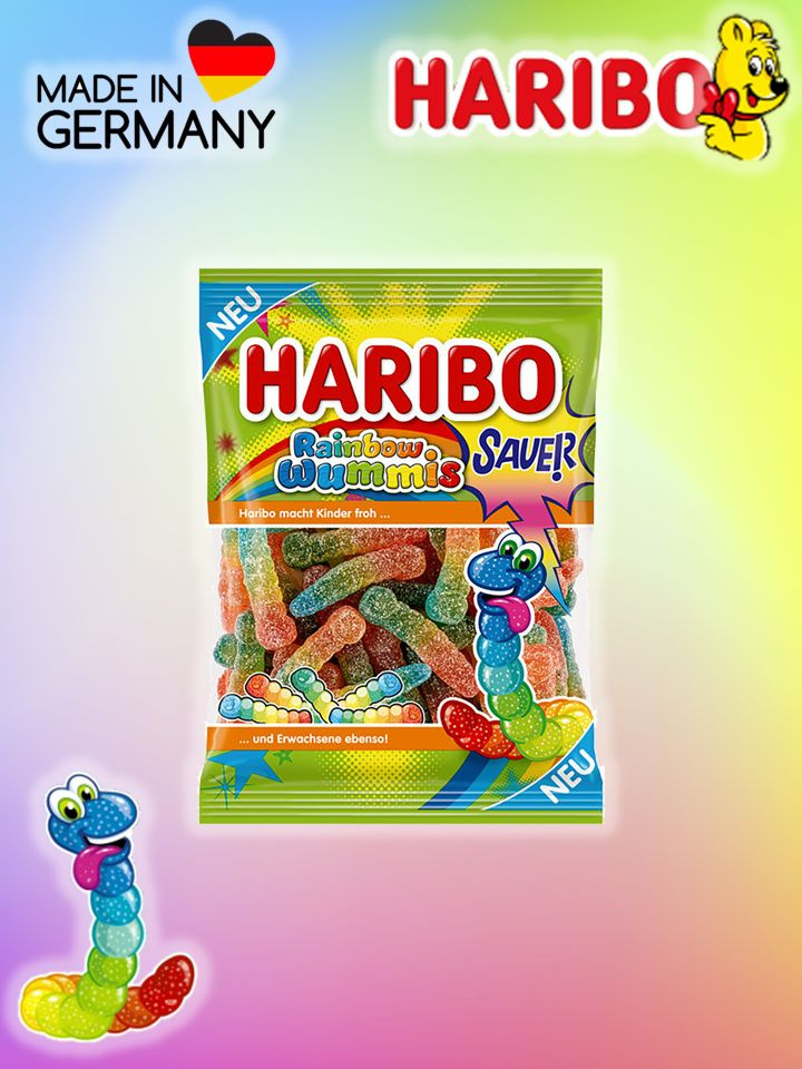 Жевательный мармелад Haribo Rainbow Wummis Sauer/ Харибо Радужные ...
