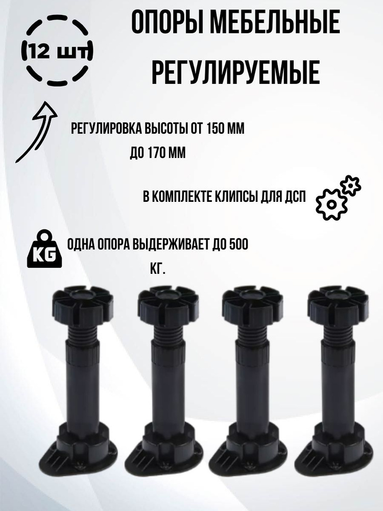 Ножка для мебели регулируемая МФ ГРАНД 49х150 мм - купить по низкой ...