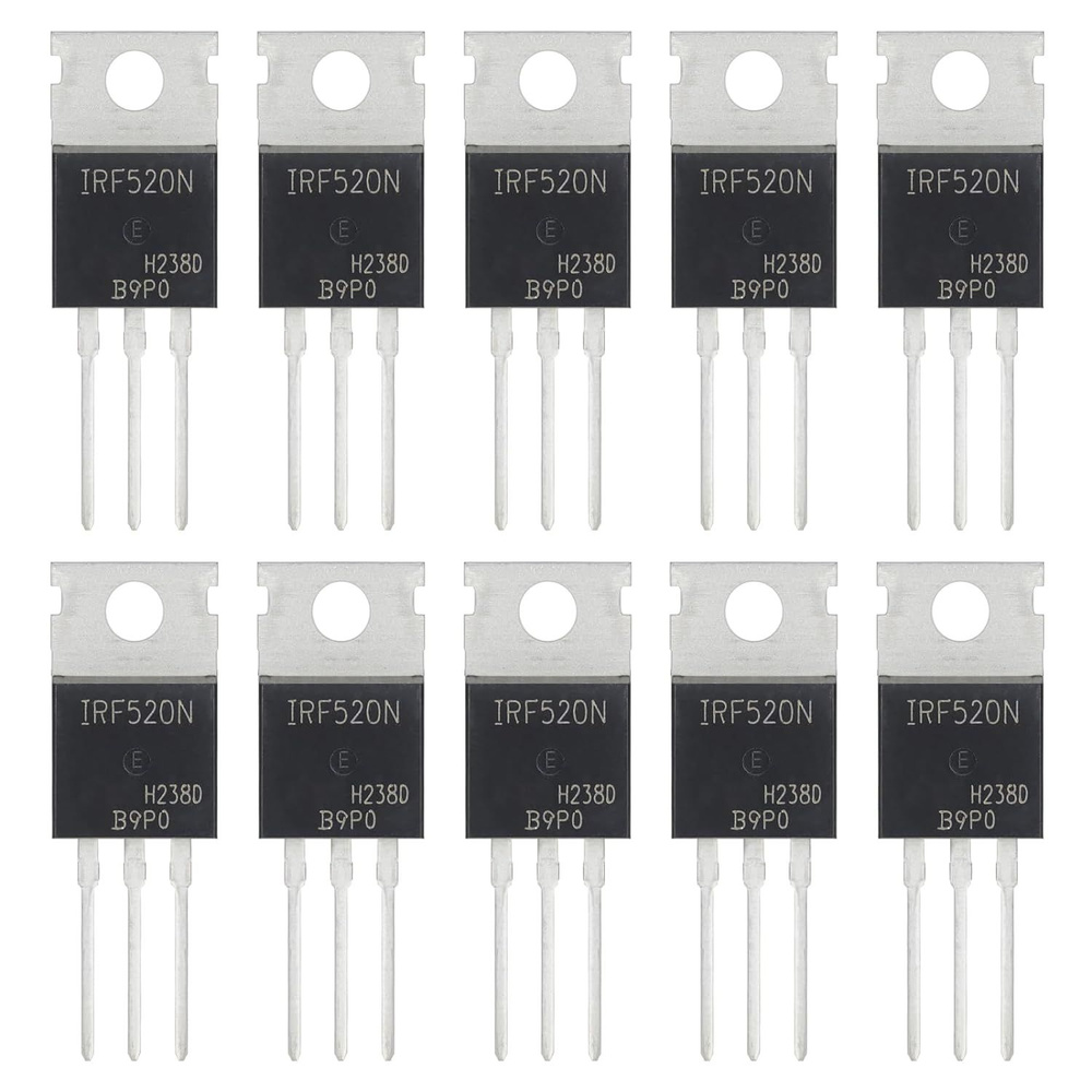 IRF520 MOSFET-транзисторы 9,7 А, 100 В IRF520N N-канальный силовой ...