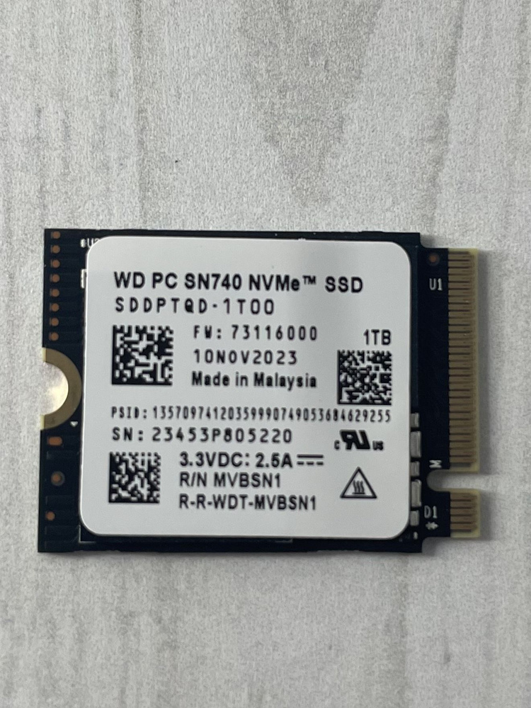 1 ТБ Внутренний SSD-диск Western Digital V-NAND 4-bit MLC 2230 SSD WD ...