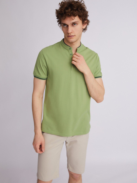 Поло Мужской Zolla зеленый, размер 46 Хлопок Повседневный Китай, рост 182-188 купить c доставкой ...