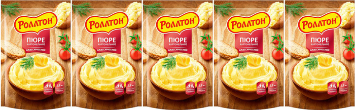 Картофельное пюре Роллтон классическое быстрого приготовления, комплект ...
