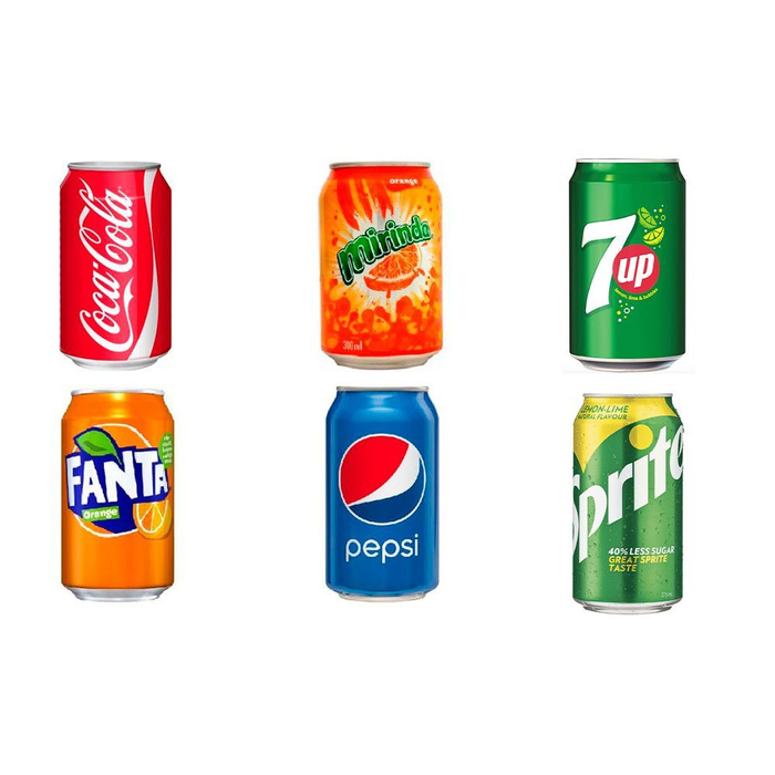 Набор газированных напитков Coca-cola, Pepsi, Fanta, Mirinda, 7up ...