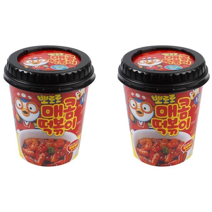 Рисовые палочки токпокки с острым вкусом Пороро стакан 120 г*2шт ...