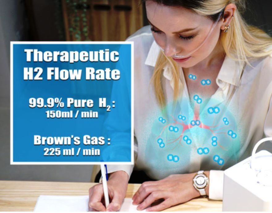 Генератор водорода SAZON с функцией ингаляции молекулярным водородом в цвете серебро, компактное ...