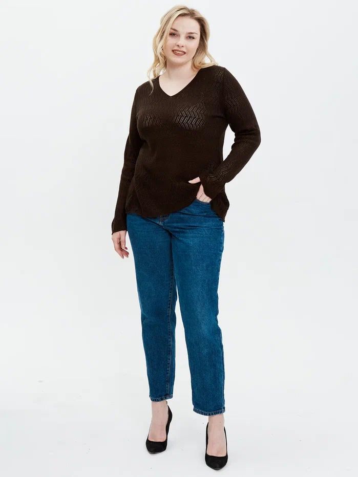 Джемпер Женский CRUISER коричневый Хлопок, размер 50 Без застежки ...