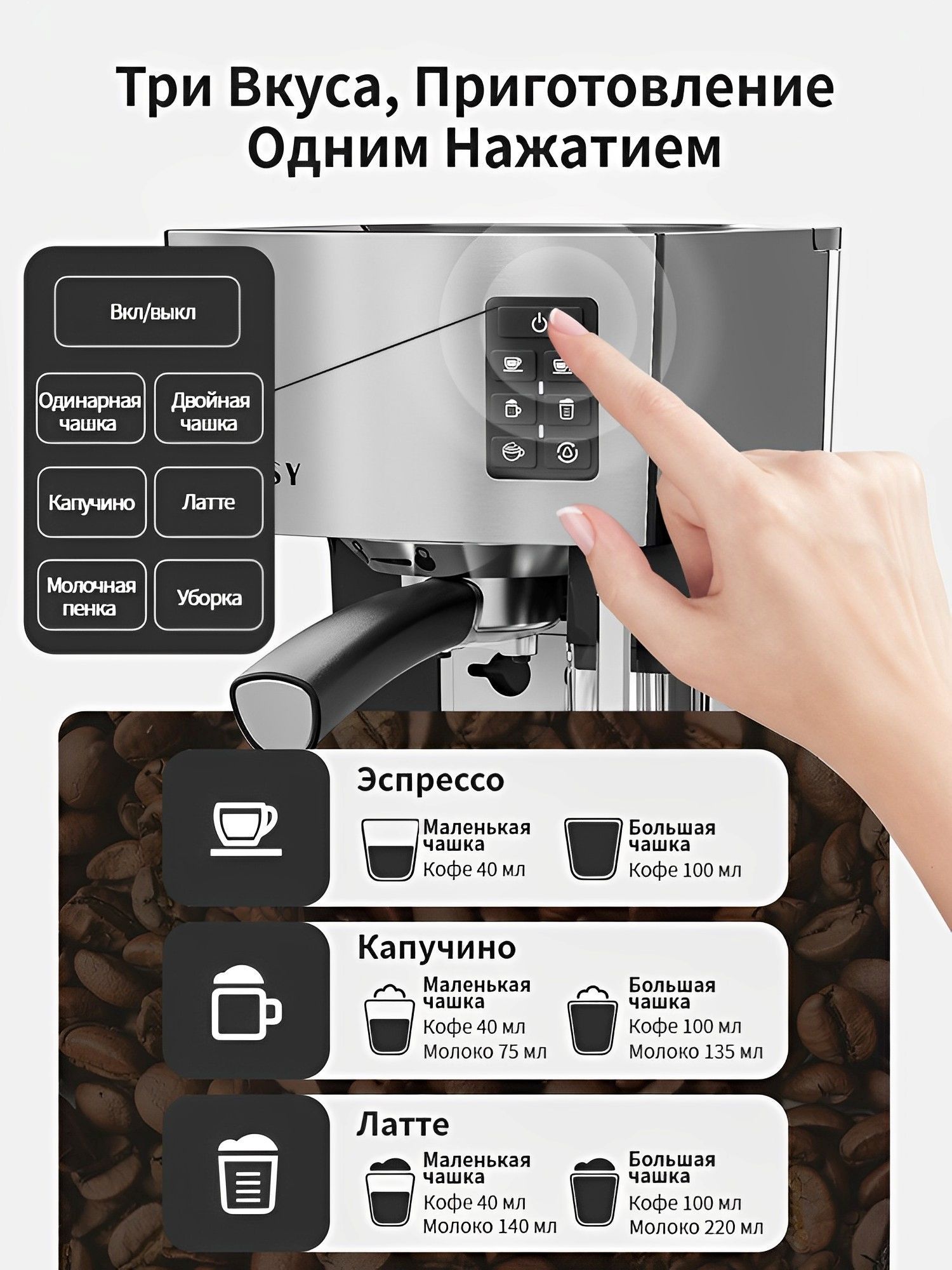 Автоматическая кофемашина JASSY JS-100-51, серебристый купить по ...
