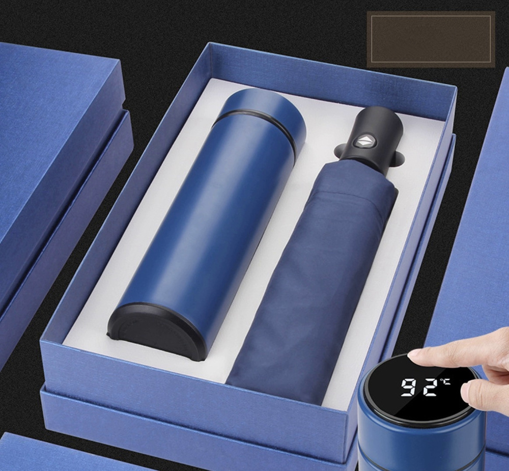 Умная кружка-термос с измерением температуры + зонтик MyPads M154-968, подарок мужчине мужу папе ...