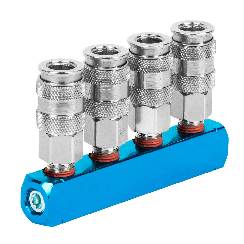 Разветвитель пневматический 4 выхода с быстроразъёмными соединениями ...