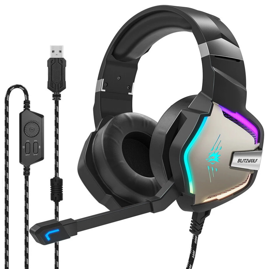 Игровые наушники Полноразмерные BlitzWolf BW-GH1 Pro USB 7.1 Virtual ...