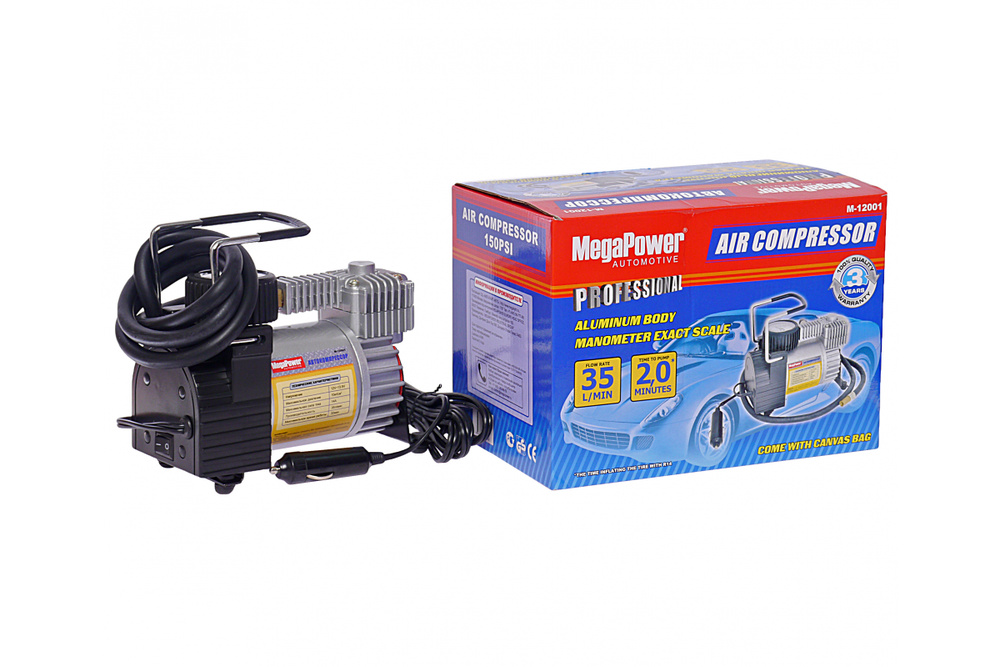 Компрессор M-12001 поршневой 150PSI (35л/мин, 14А) с улучшенным ...