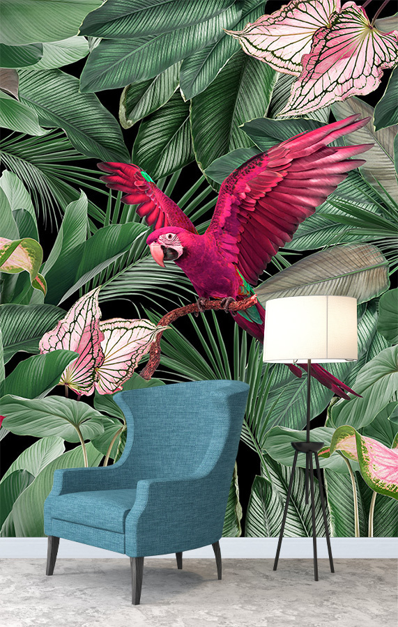 N05002 Фотообои 3d на стену флизелиновые Тропики Попугай 200х270 см ...