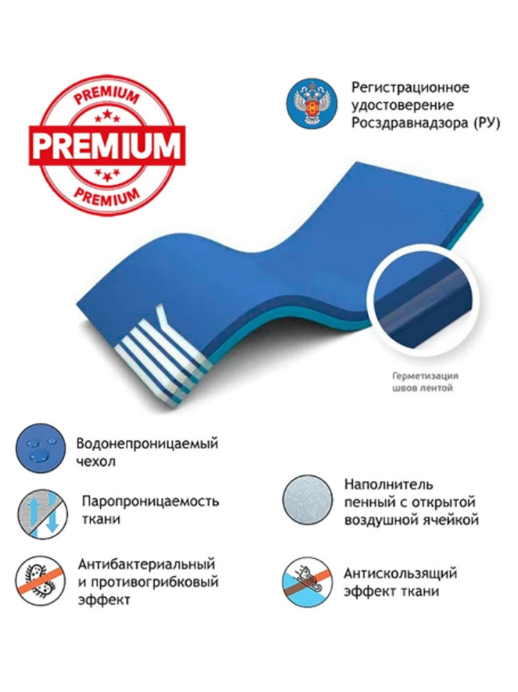 Матрас медицинский ортопедический противопролежневый Premium Light ...