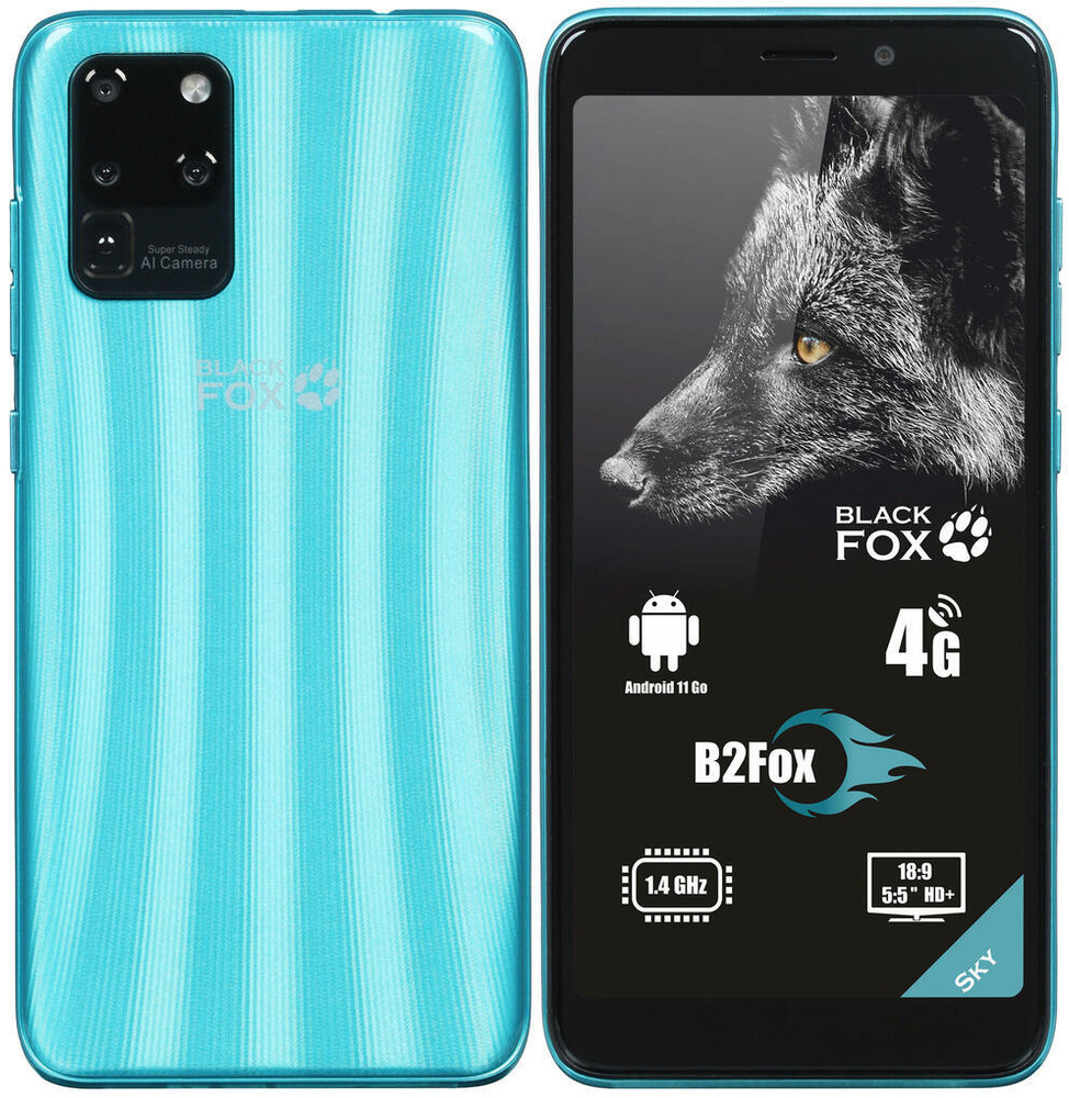 Смартфон BlackFox Fox B2 Fox (Fox B2 Fox) 8 ГБ 1 ГБ Голубой IPS 2 SIM ...